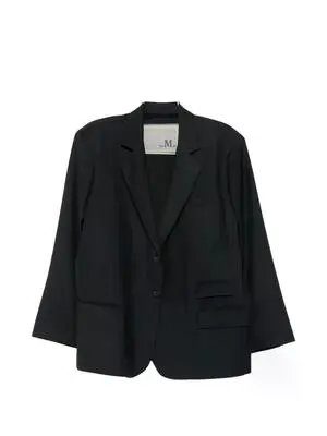 THE M.. Oversized Notched-lapels Blazer - Black