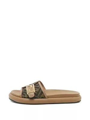 Fendi Zucca Canvas Flat Sandals