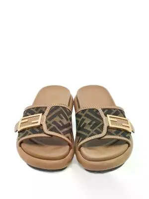 Fendi Zucca Canvas Flat Sandals