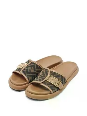 Fendi Zucca Canvas Flat Sandals