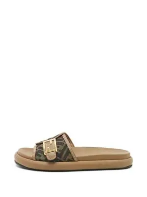 Fendi Zucca Canvas Flat Sandals