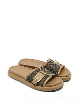 Fendi Zucca Canvas Flat Sandals
