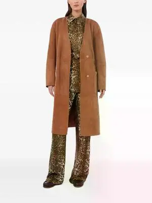 Max Mara Belted Suede Coat - Brown