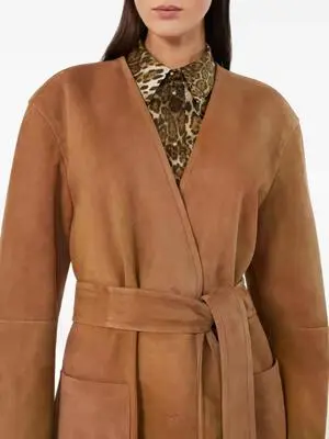 Max Mara Belted Suede Coat