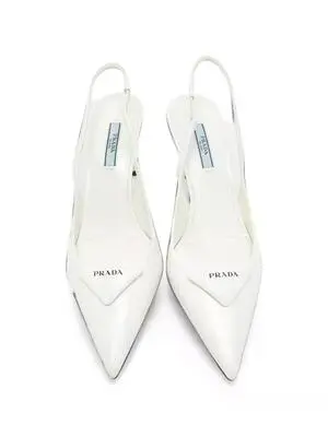 Prada Padded Triangle Logo Slingback Pumps