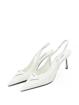 Prada Padded Triangle Logo Slingback Pumps