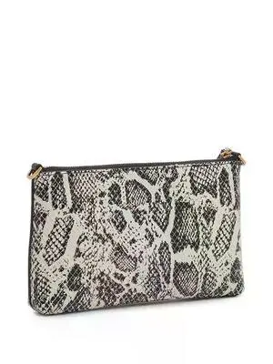 Pinko Mini Flat Horizontal Cross Body Clutch In Python-print Leather