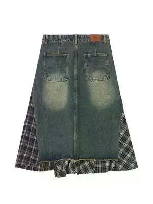 MUSIUM DIV. Distressed Panelled A-line Skirt