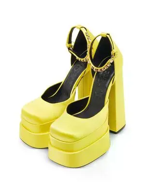 Versace Platform Pumps With Crystal Embellishments