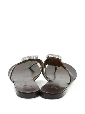 GIUSEPPE ZANOTTI Crystal-embellished Toe-strap Flat Sandals