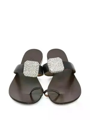 GIUSEPPE ZANOTTI Crystal-embellished Toe-strap Flat Sandals
