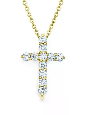 Kwiat Mini Cross Diamond Cross Necklace - Gold