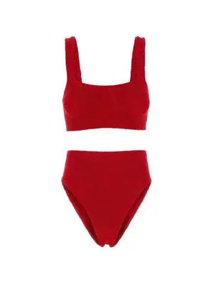 Hunza G Patricia Crinkle-effect Bikini - Red