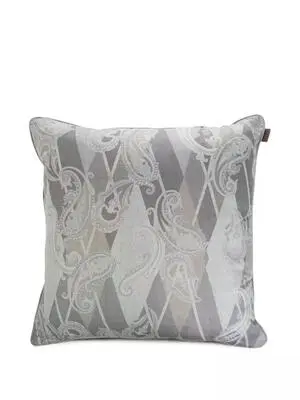 Etro Pegaso Embroidered Paisley-print Cushion Grey