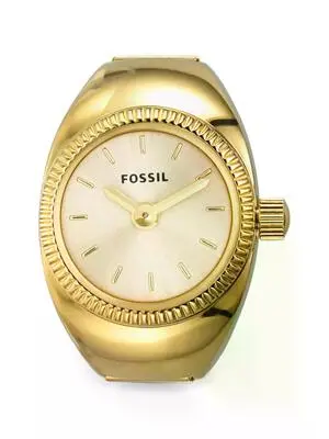 Fossil Gold Tone Logo Print Watch