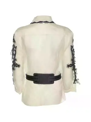 Carolina Herrera Embroidered Belted Shirt