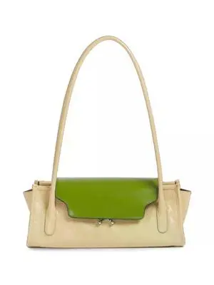 Marni Cream And Green Leather Trunkette Bag - Neutrals