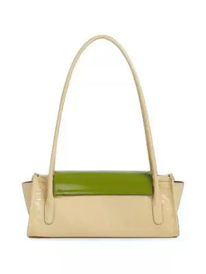 Marni Cream And Green Leather Trunkette Bag