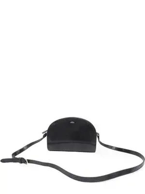 A.p.c. Demi-lune Snake-embossed Crossbody Bag - Black