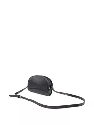 A.p.c. Demi-lune Snake-embossed Crossbody Bag - Black
