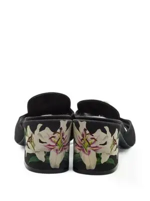 Dolce & Gabbana Lily-print Crystal-embellished Sandals