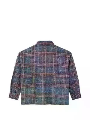 HAPPY MEMORIES DON'T DIE Rhinestone-embellished Checked Shirt