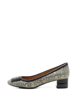 FERRAGAMO Lizard-embossed Buckle-detail Pumps