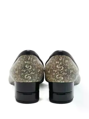 FERRAGAMO Lizard-embossed Buckle-detail Pumps