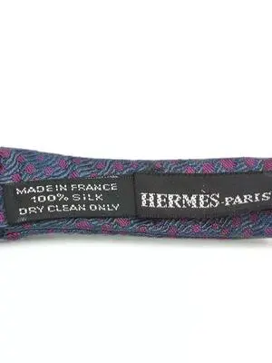 Hermès Dotted Waves Jacquard Bow Tie