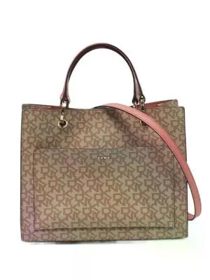 Dkny Monogram Coated Canvas Tote Bag - Neutrals