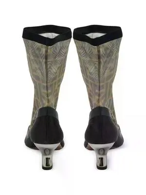 Fendi Ff Logo Print Mesh Sock Boots