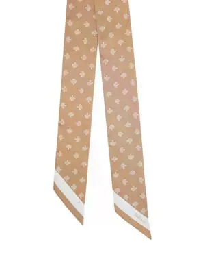 Mulberry Logo-print Skinny Scarf Neutrals