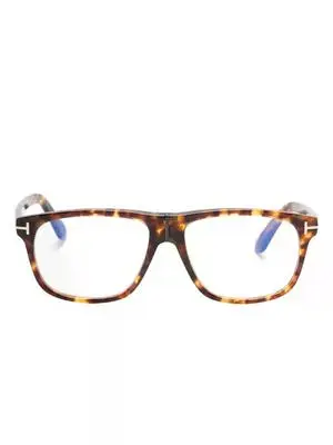 TOM FORD Tortoiseshell-effect Pilot-frame Glasses