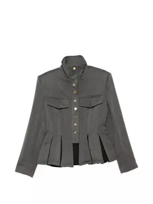 Elisabetta Franchi Peplum-hem High-neck Fitted Jacket