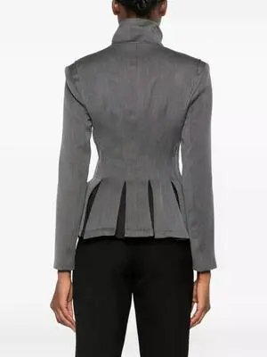 Elisabetta Franchi Peplum-hem High-neck Fitted Jacket