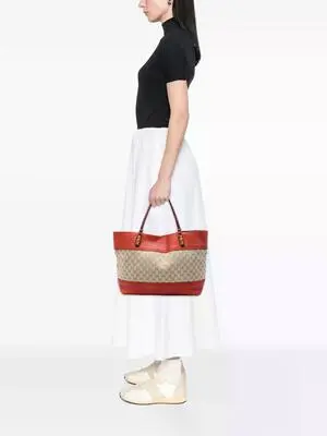 Gucci 2016-2026 Large Gg Canvas Laidback Crafty Tote Bag - Orange