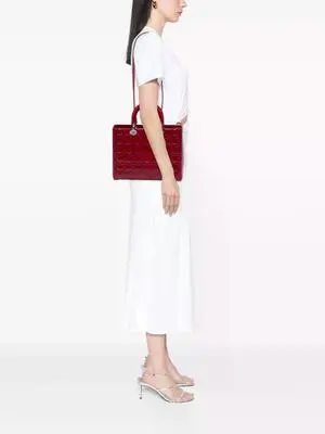 Dior 2012 Large Patent Cannage Lady Satchel - Red