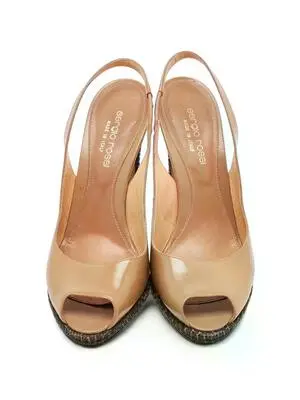 SERGIO ROSSI Woven Platform Slingback Sandals