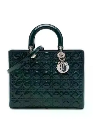 Dior 2011 Large Patent Cannage Lady Satchel - Green