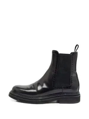Dolce & Gabbana Brogue-detail Leather Chelsea Boots - Black