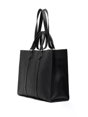 LOUIS VUITTON Monogram Taurillon Sac Plat 24h Satchel - Black