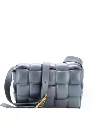 Bottega Veneta Bottega Veneta Cassette Padded Maxi Intrecciato Leather Crossbody Bag Grey