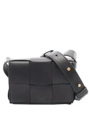 Bottega Veneta Candy Nappa Intrecciato Cassette Crossbody Bag - Black
