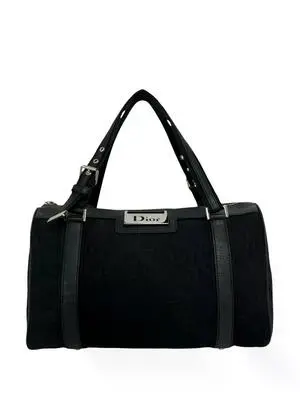 Dior Boston Bag In Trotter Canvas - Black