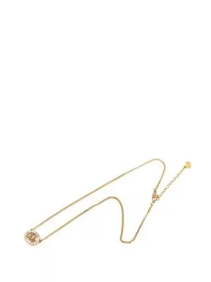 Dior 2000-2026 Plated Strass Cd Logo Pendant Necklace Costume Necklace - Gold