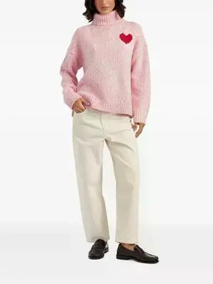Chinti & Parker Heart-motif Roll-neck Sweater
