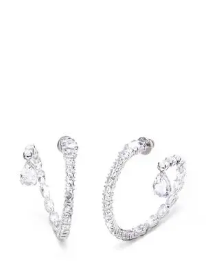 SWAROVSKI Matrix Hoop Earrings - Silver
