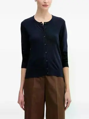 BENETTON Button-down Knitted Cotton Cardigan - Blue