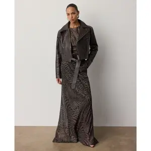 Ralph Lauren Jaxson Printed Lambskin Moto Jacket