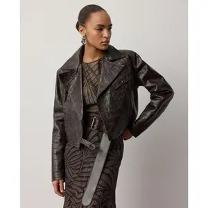 Ralph Lauren Jaxson Printed Lambskin Moto Jacket